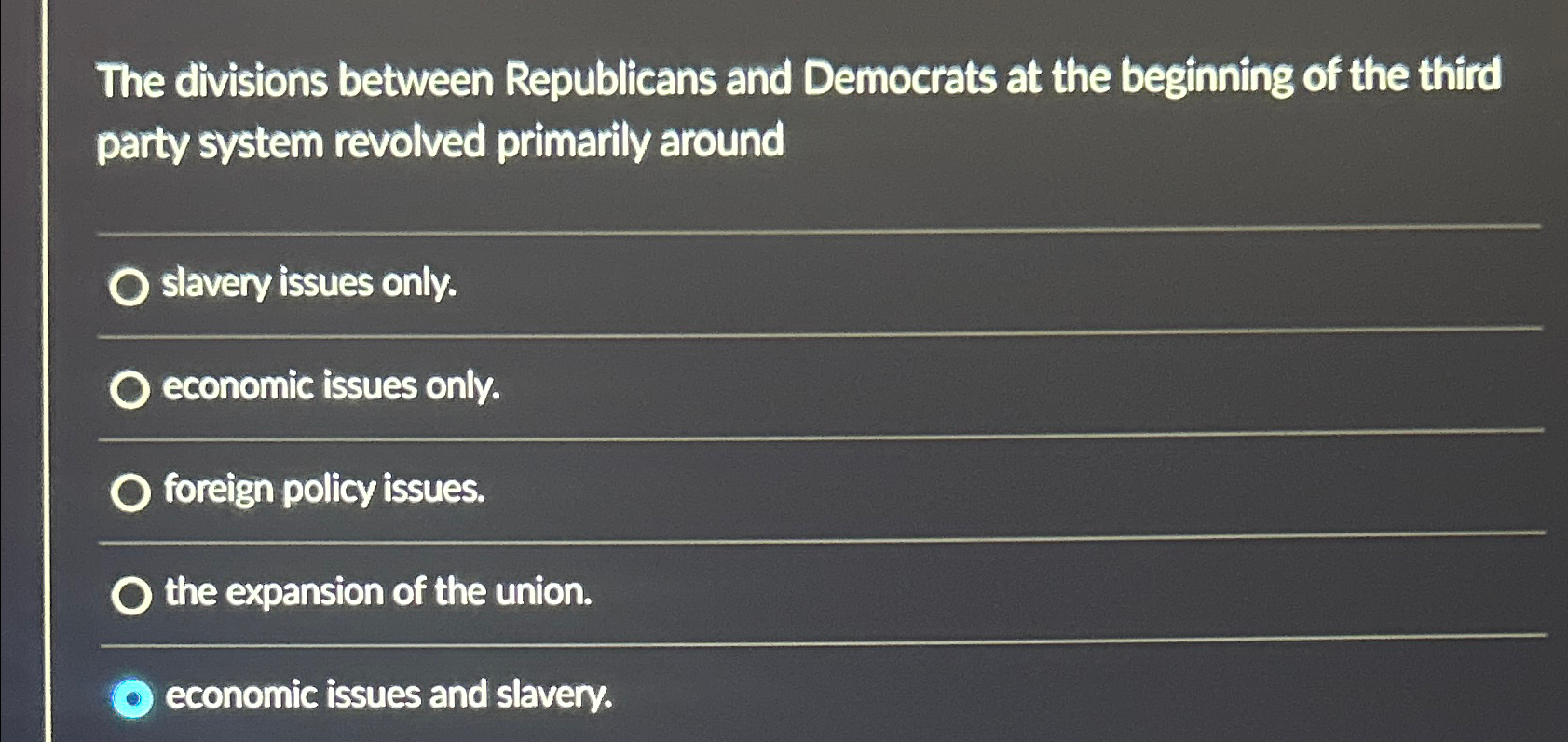Solved The divisions between Republicans and Democrats at | Chegg.com