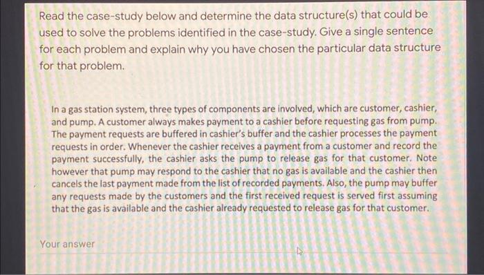 Solved Read the case-study below and determine the data | Chegg.com