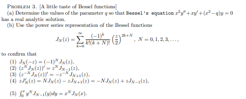 Solved Problem 3. [A little taste of Bessel functions](a) | Chegg.com