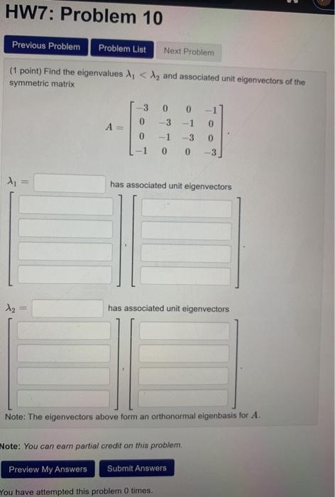 Solved Hw7 Problem 10 Previous Problem Problem List Next 