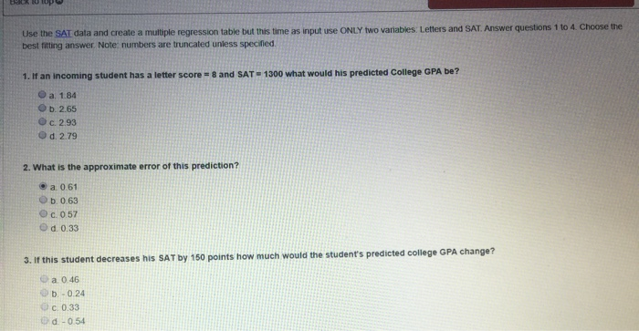 Solved Use the SAT data and create a multiple regression | Chegg.com