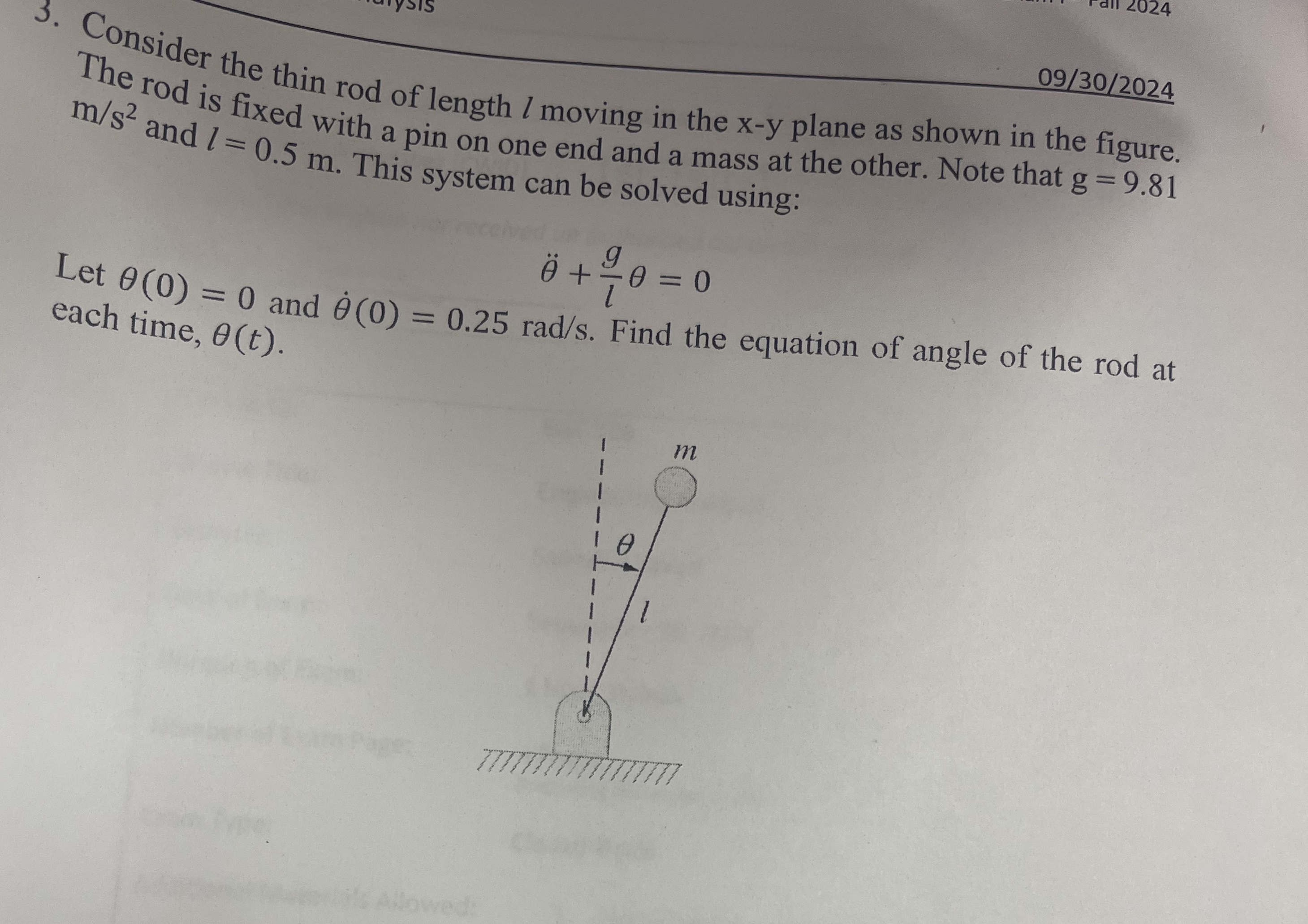 Solved The rod is fi thin rod of length l ﻿moving in the x-y | Chegg.com