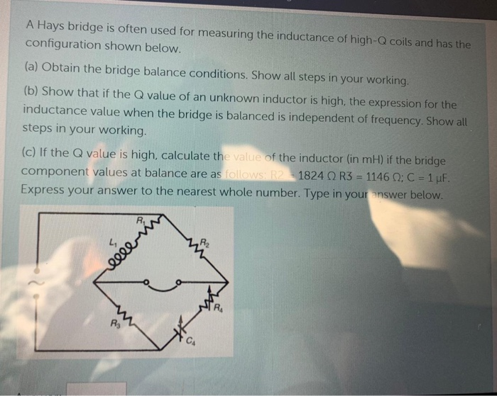 Solved A Hays bridge is often used for measuring the | Chegg.com
