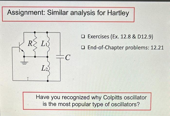 Solved Assignment: Similar analysis for Hartley Exercises | Chegg.com