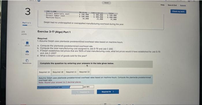 Solved Required information Exercise 3-17 (Algo) Plantwide | Chegg.com