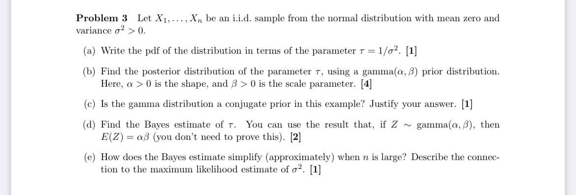 Problem 3 ﻿Let x1,dots,xn ﻿be an i.i.d. ﻿sample from | Chegg.com