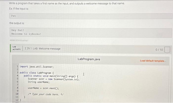 Solved Write a program that takes a first name as the input, | Chegg.com