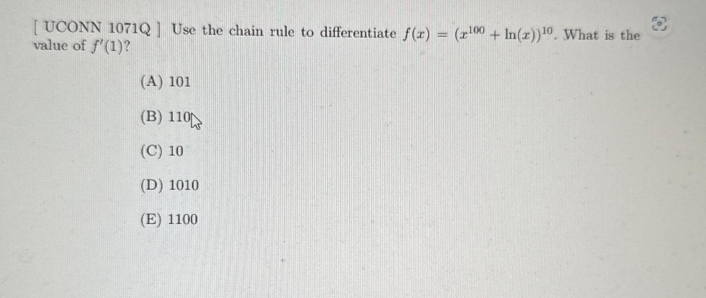 Solved [UCONN 1071Q] ﻿Use the chain rule to differentiate | Chegg.com
