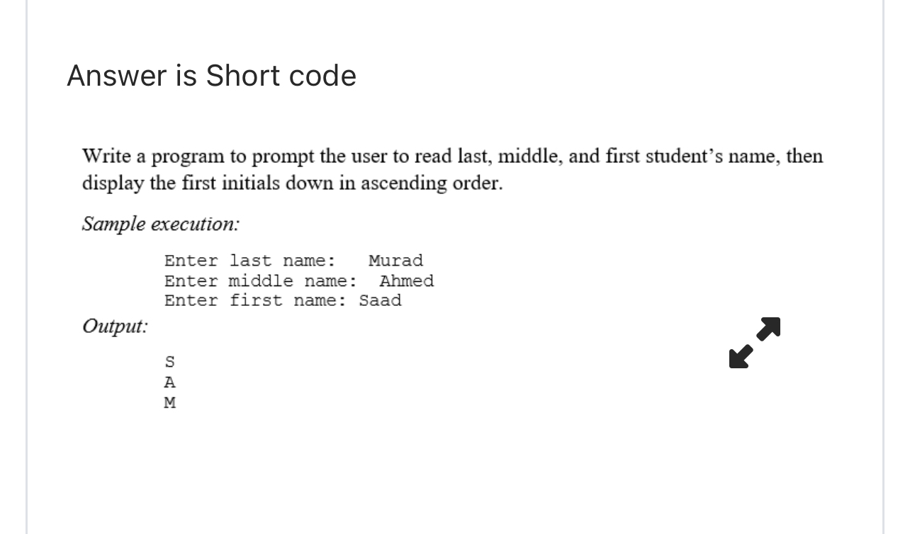 Solved Answer is Short codeWrite a program to prompt the | Chegg.com