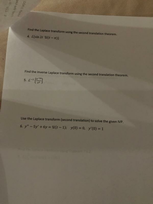 Solved Find the Laplace transform using the second | Chegg.com