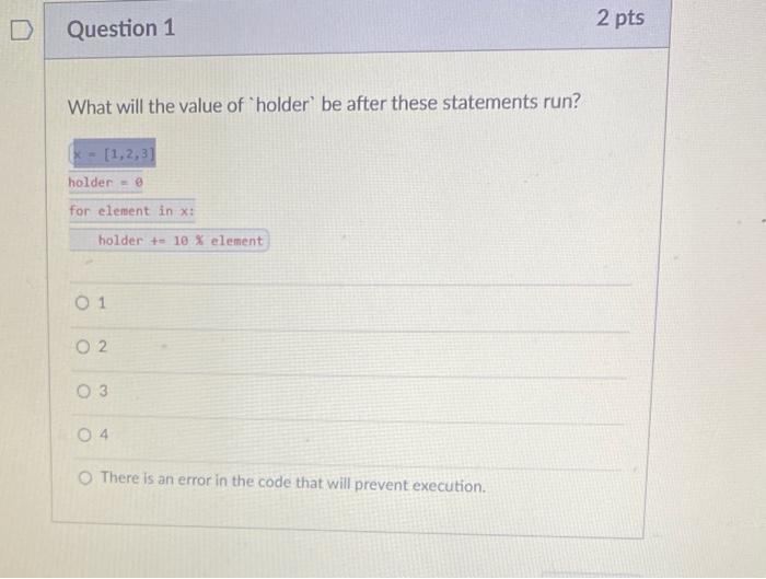 Solved What will the value of 'holder' be after these | Chegg.com