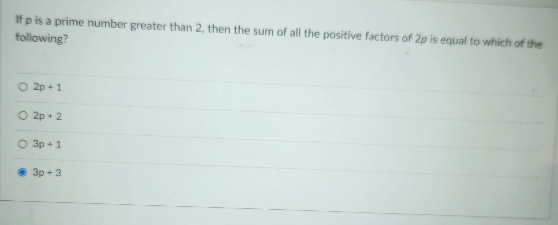 Solved If p ﻿is a prime number greater than 2 , ﻿then the | Chegg.com