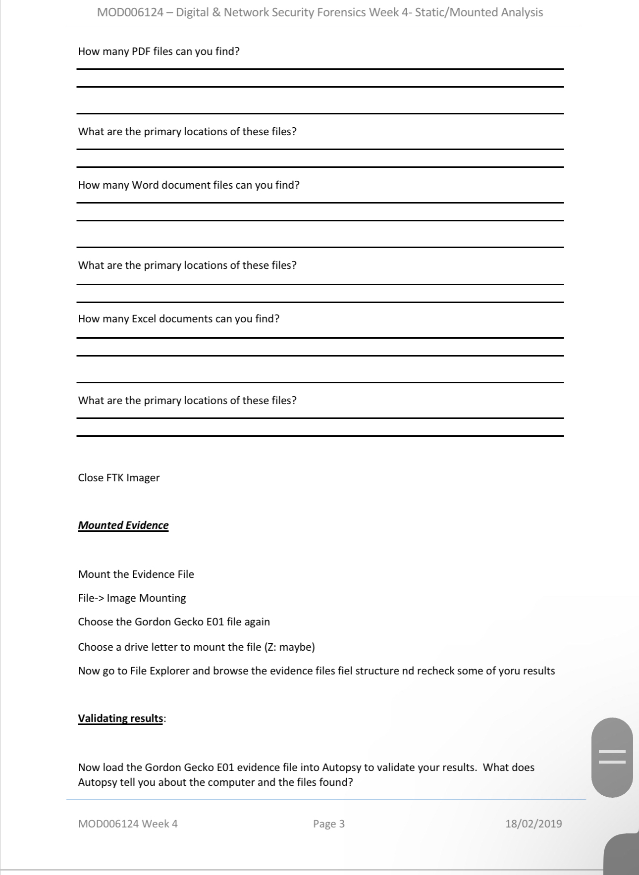 Week 4-Static & Mounted AnalysisAnalysis | Chegg.com