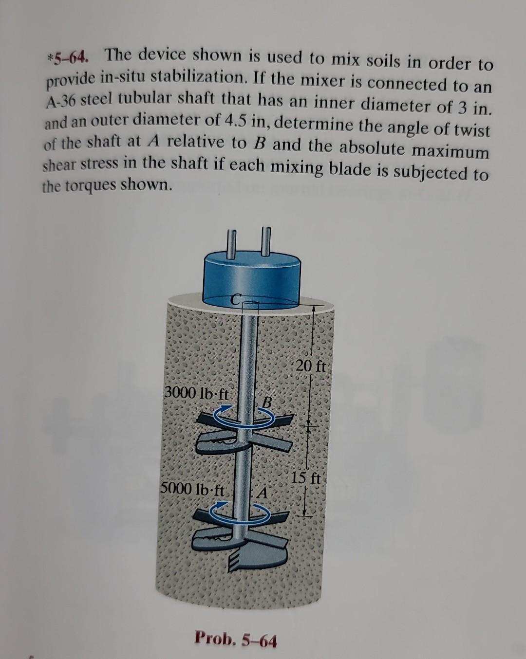 Solved *5-64. The device shown is used to mix soils in order | Chegg.com