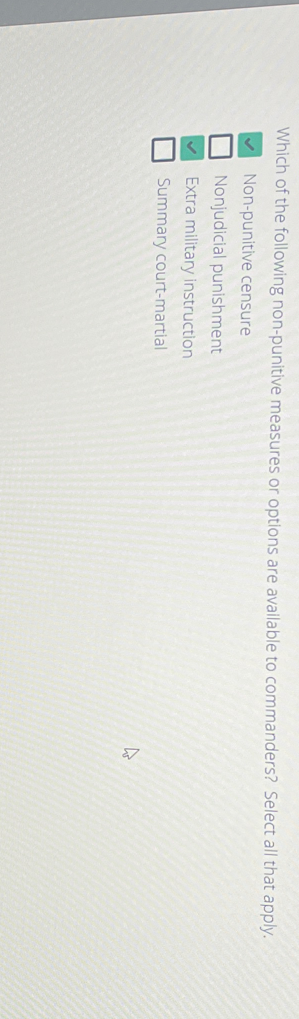 Solved Which of the following non-punitive measures or | Chegg.com