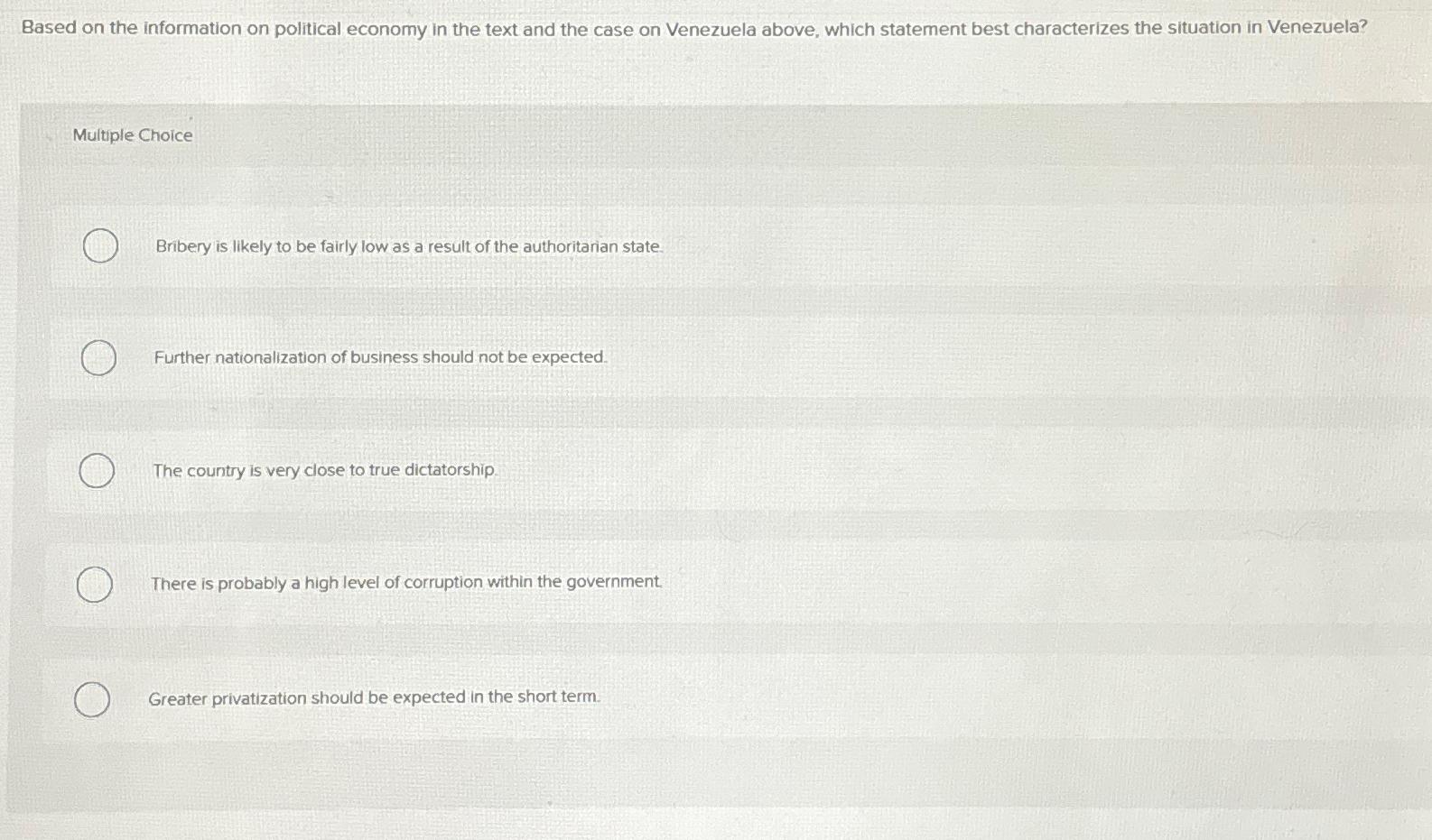 Solved Based on the information on political economy in the | Chegg.com