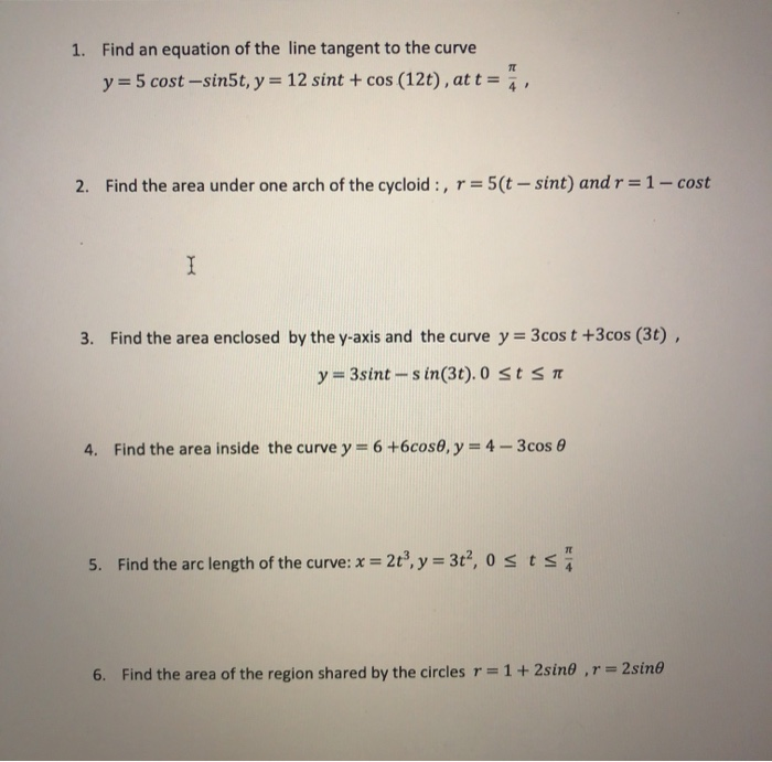 Solved 1. Find an equation of the line tangent to the curve | Chegg.com