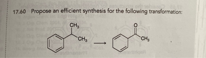 Solved 17.60 Propose an efficient synthesis for the | Chegg.com