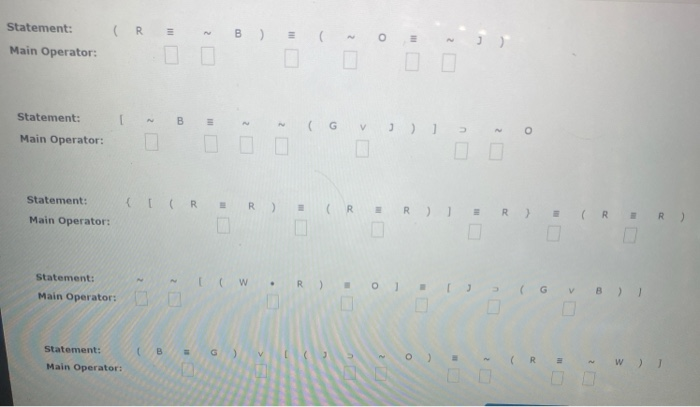 Solved (RE Statement: Main Operator: B) =( o Statement: o | Chegg.com