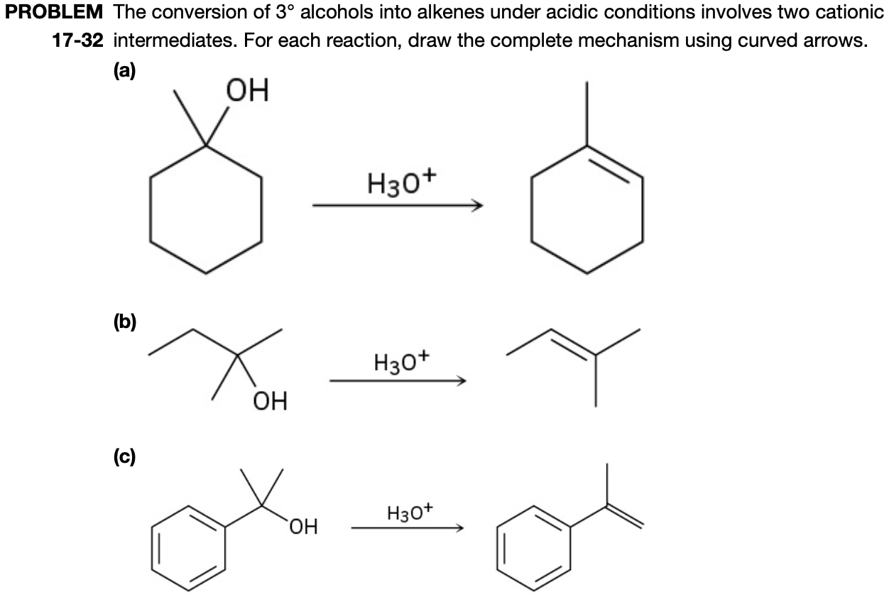 Solved PROBLEM 17-32 ﻿The conversion of 3° ﻿alcohols into | Chegg.com