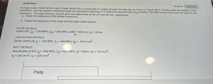 Solved connection. The edge distance and the pitch are | Chegg.com