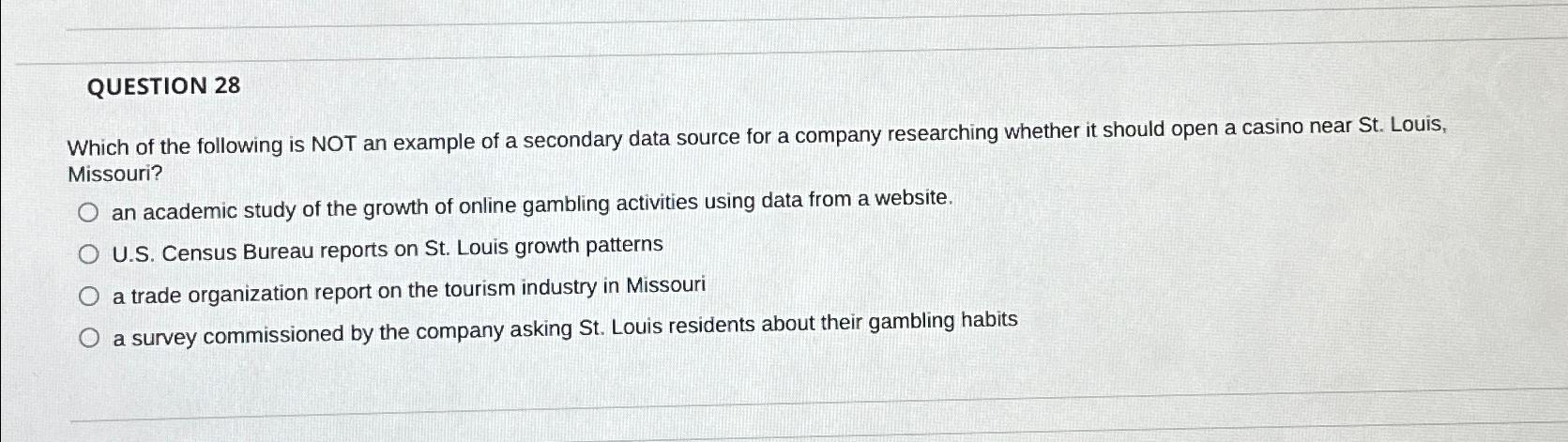Solved QUESTION 28Which of the following is NOT an example | Chegg.com