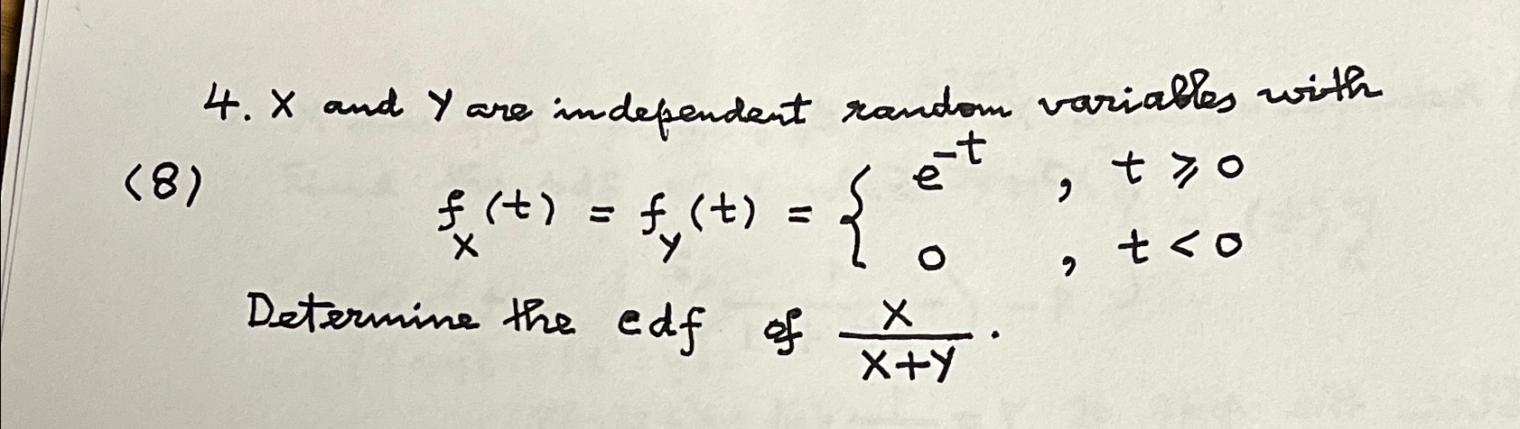 Solved x ﻿and Y ﻿are independent random variables | Chegg.com