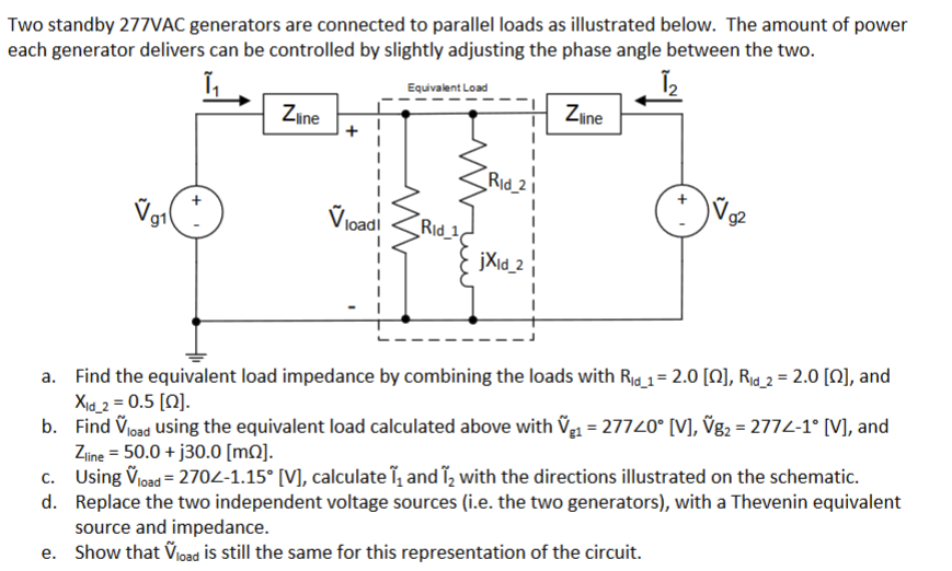 Two standby 277VAC generators are connected to | Chegg.com