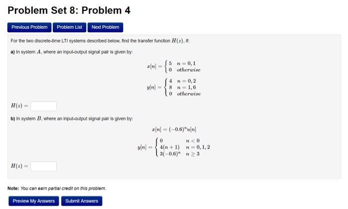 Solved Problem Set 8: Problem 4 Previous Problem Problern | Chegg.com