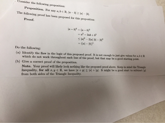 Solved . Consider the following proposition: Proposition. | Chegg.com