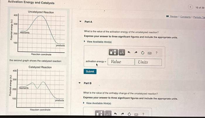 Solved Activation Energy and Catalysts Part A What is the | Chegg.com