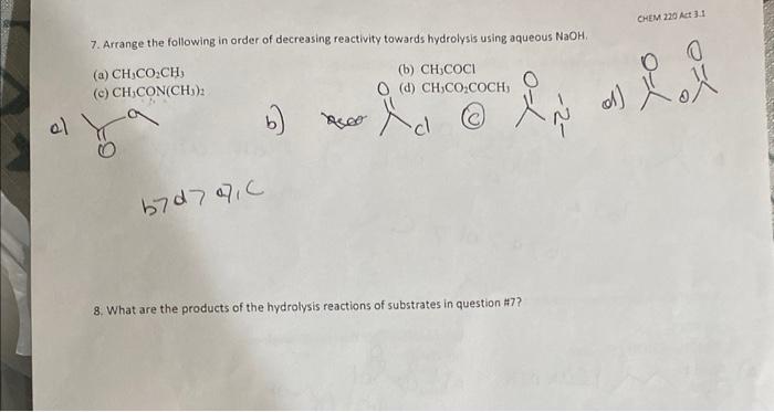 Solved 7. Arrange the following in order of decreasing | Chegg.com