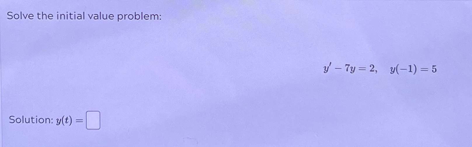 Solved Solve the initial value | Chegg.com