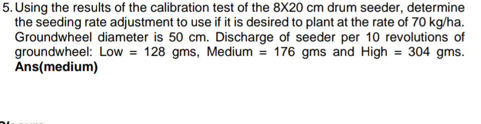 Solved 5. Using the results of the calibration test of the | Chegg.com