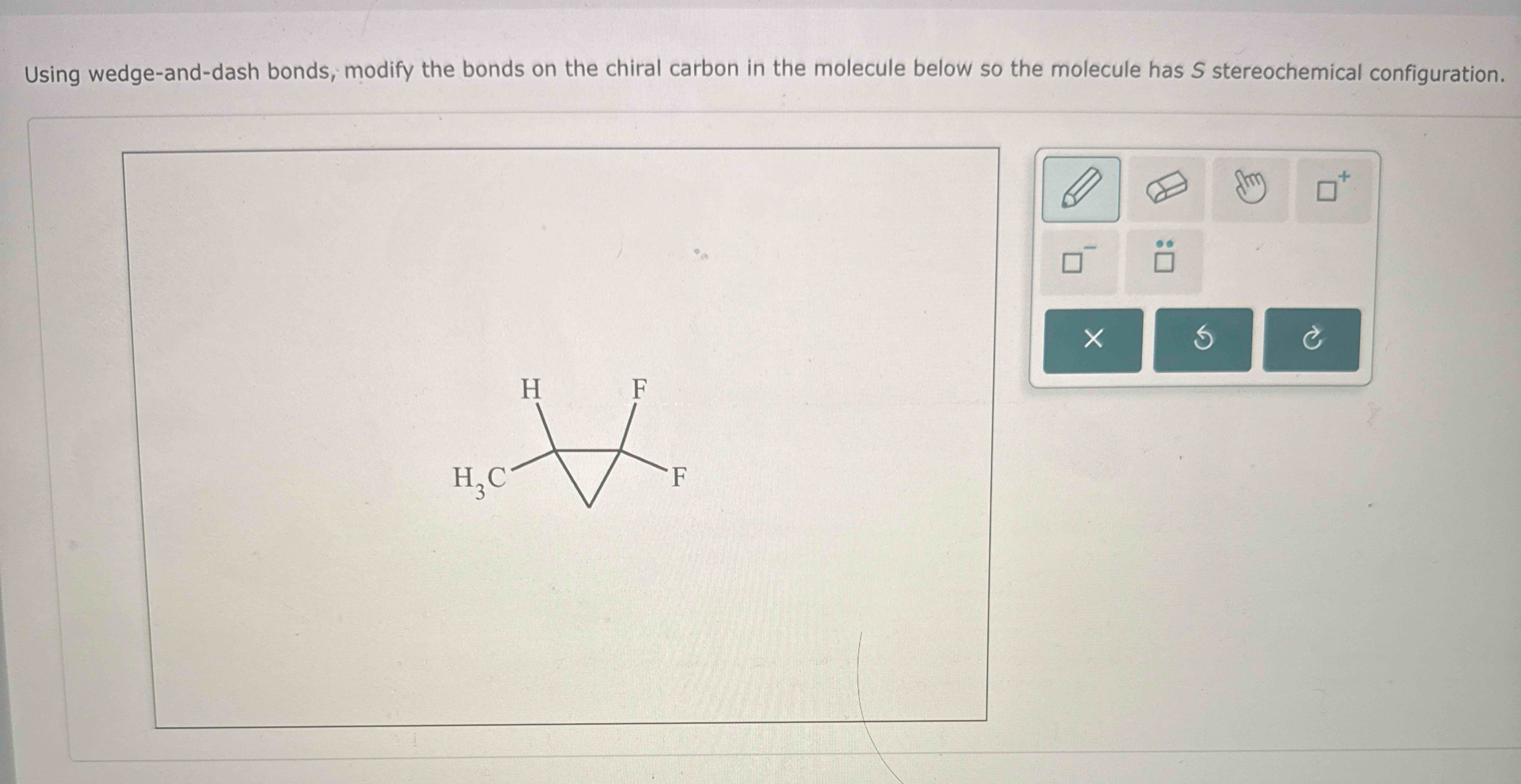 Solved Using wedge-and-dash bonds, modify the bonds on the | Chegg.com