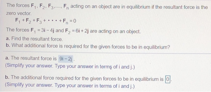 Solved The forces F1, F2, F3,...., F, acting on an object | Chegg.com