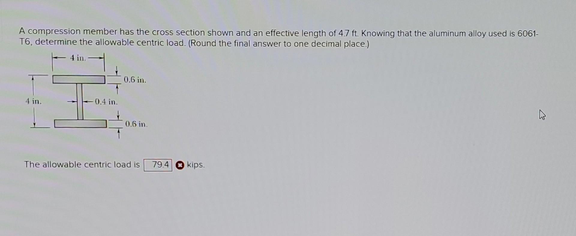 A Compression Member Has The Cross Section Shown And