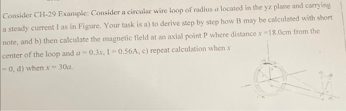 Solved Consider CH−29 Example: Consider a circular wire loop | Chegg.com