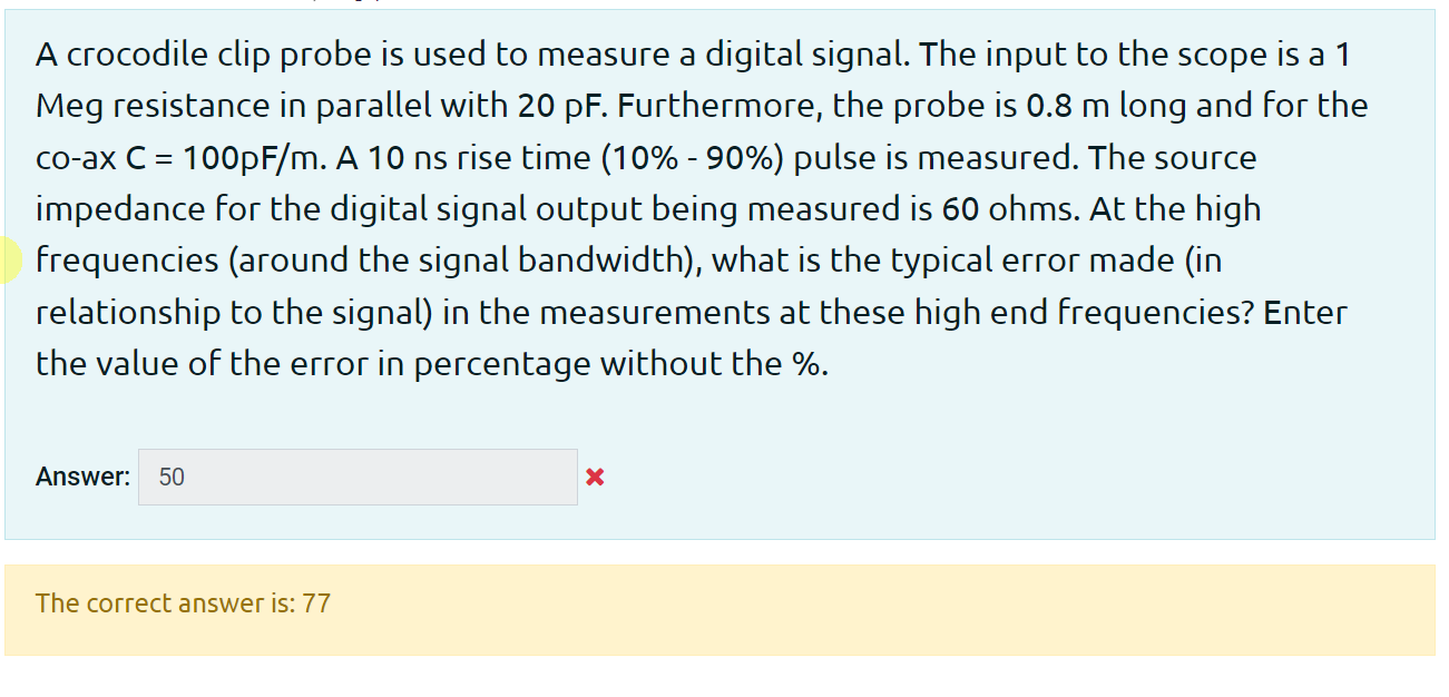 Solved A crocodile clip probe is used to measure a digital | Chegg.com