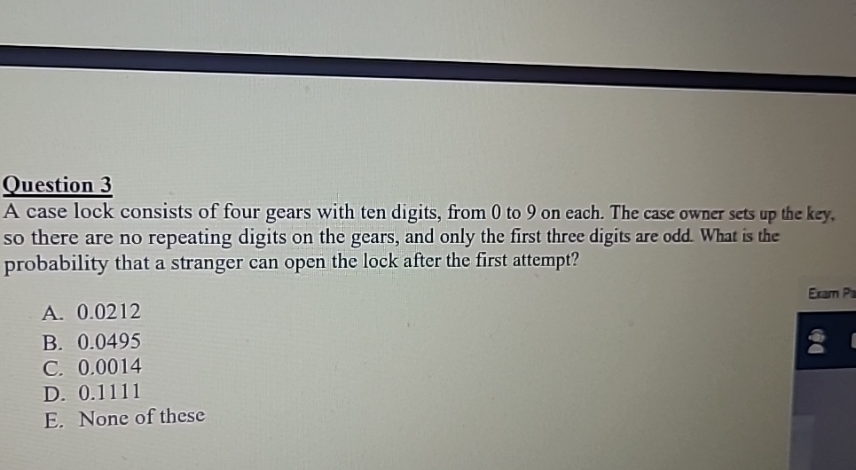 Solved Question 3A case lock consists of four gears with ten | Chegg.com