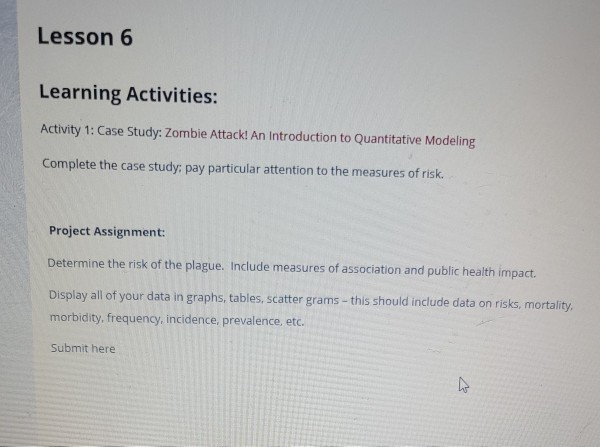 Solved Lesson 6 Learning Activities: Activity 1: Case Study: | Chegg.com