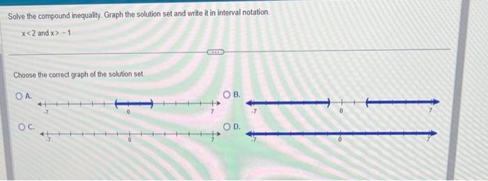 Solved Solve the compound inequality. Graph the solution set | Chegg.com