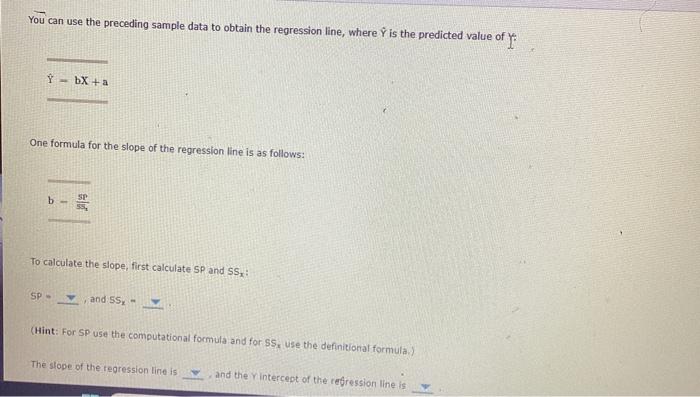 Solved 5. Computing the regression line and making | Chegg.com