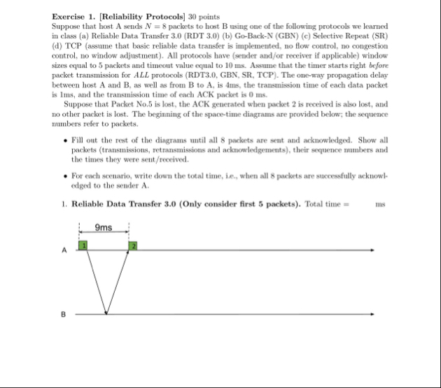 Solved Exercise 1. [Reliability Protocols] 30 ﻿pointsSuppose | Chegg.com