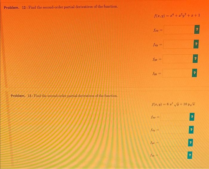Solved Problem 12 Find The Second Order Partial