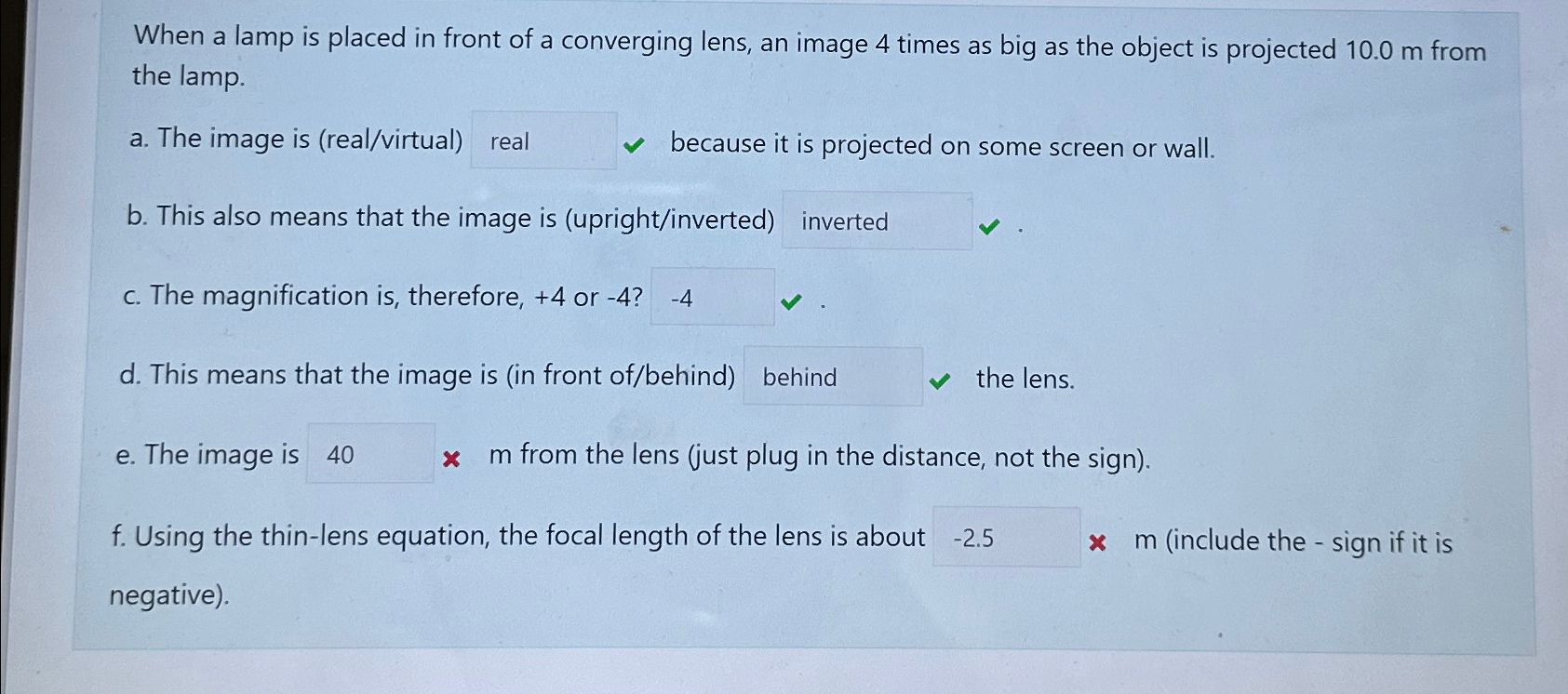 Solved When a lamp is placed in front of a converging lens, | Chegg.com