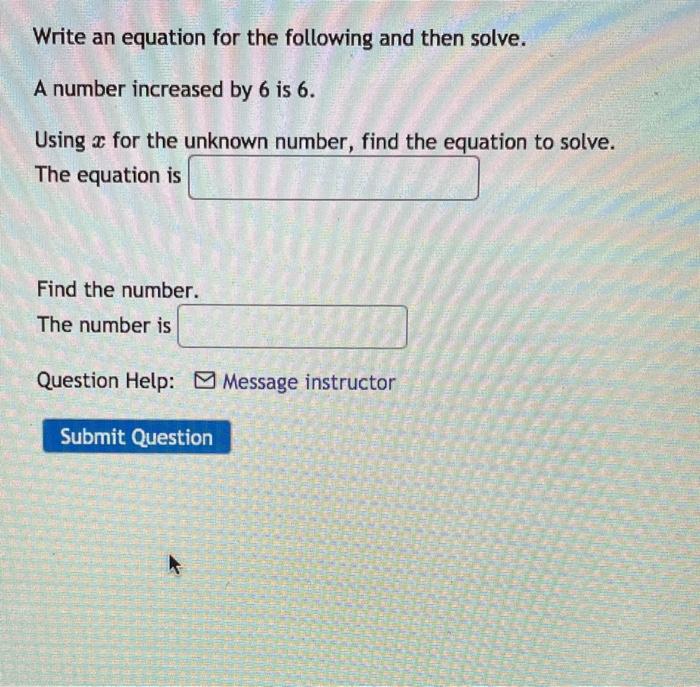 Solved Write an equation for the following and then solve. A | Chegg.com