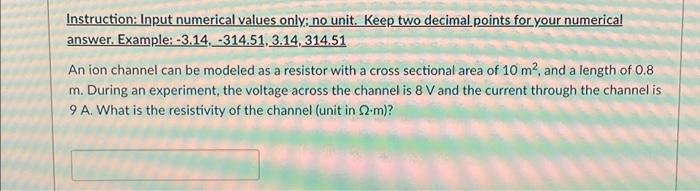 Solved Instruction: Input numerical values only; no unit. | Chegg.com