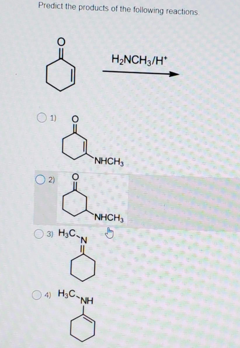 Solved Predict the product of the following reaction. | Chegg.com