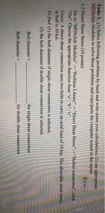 Solved Tasks 1: (1) Solve following problems by hand and | Chegg.com